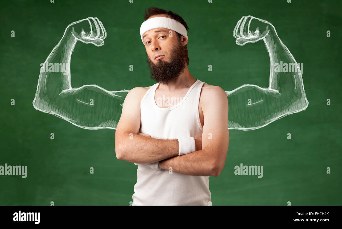 Skinny young man working out Stock Photo - Alamy