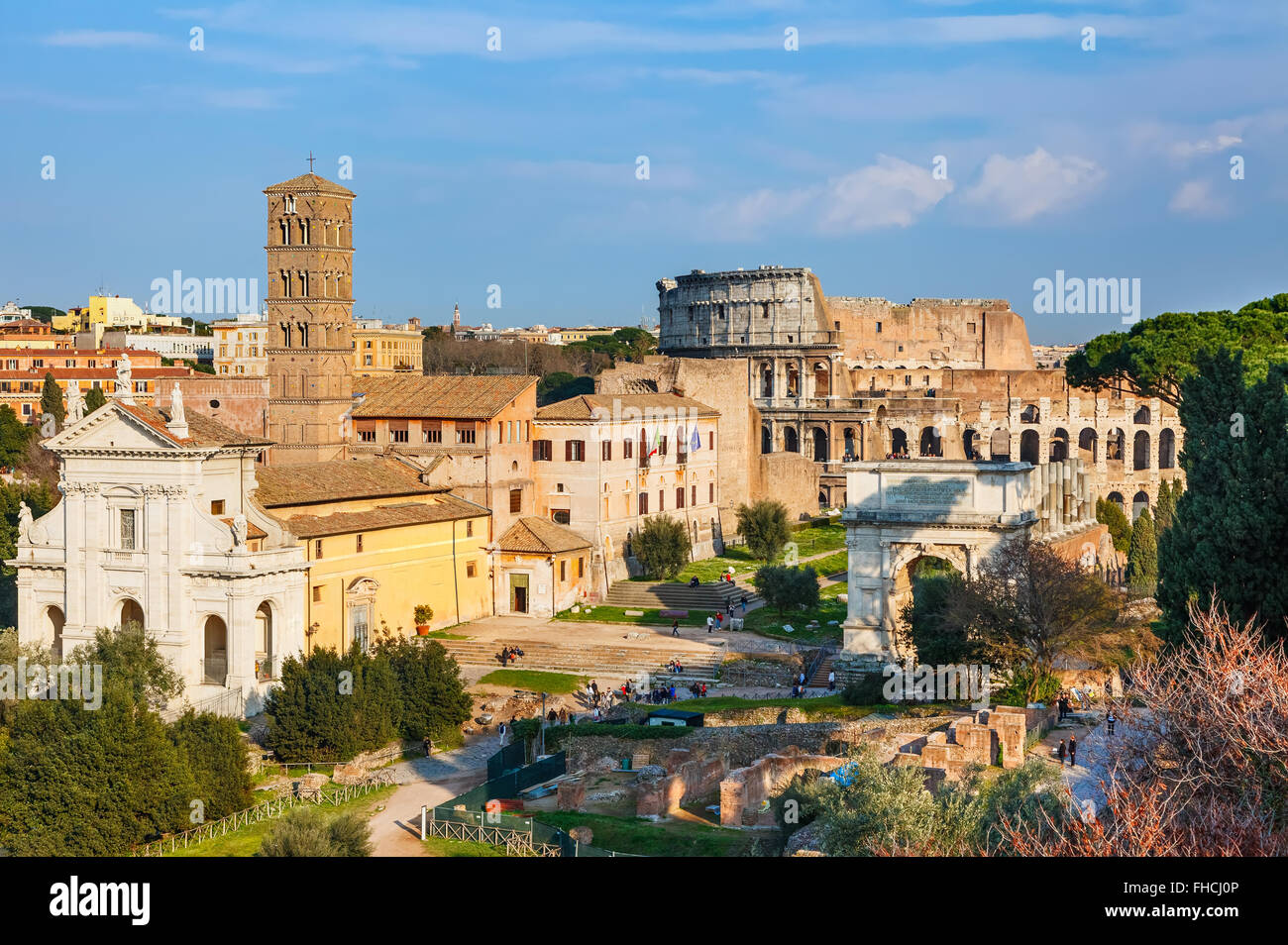 Forum and Coliseum in Rome Stock Photo - Alamy