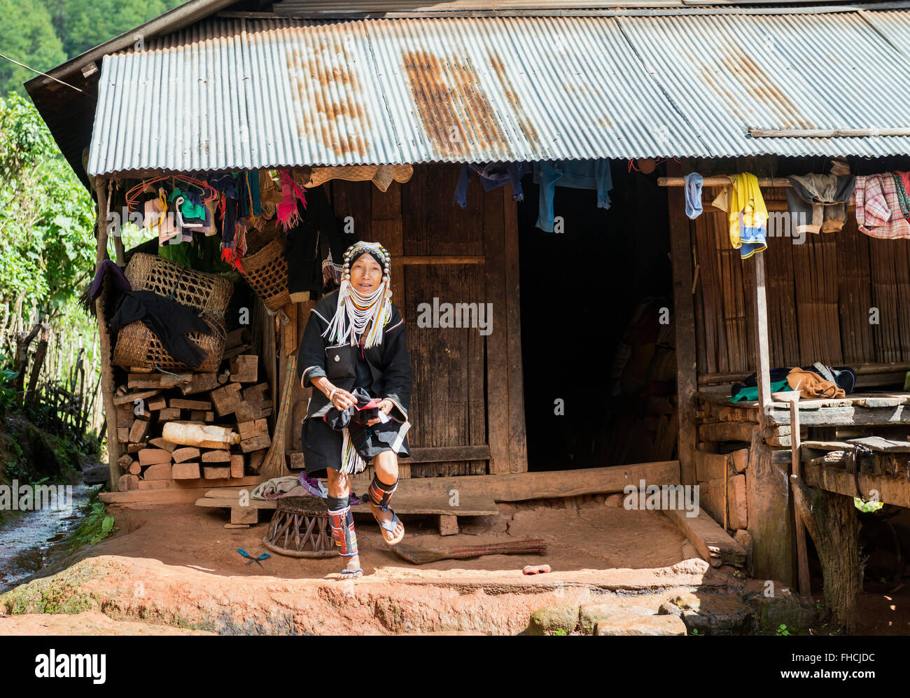 Akha woman in traditional dress. Kengtung, Burma Stock Photo - Alamy