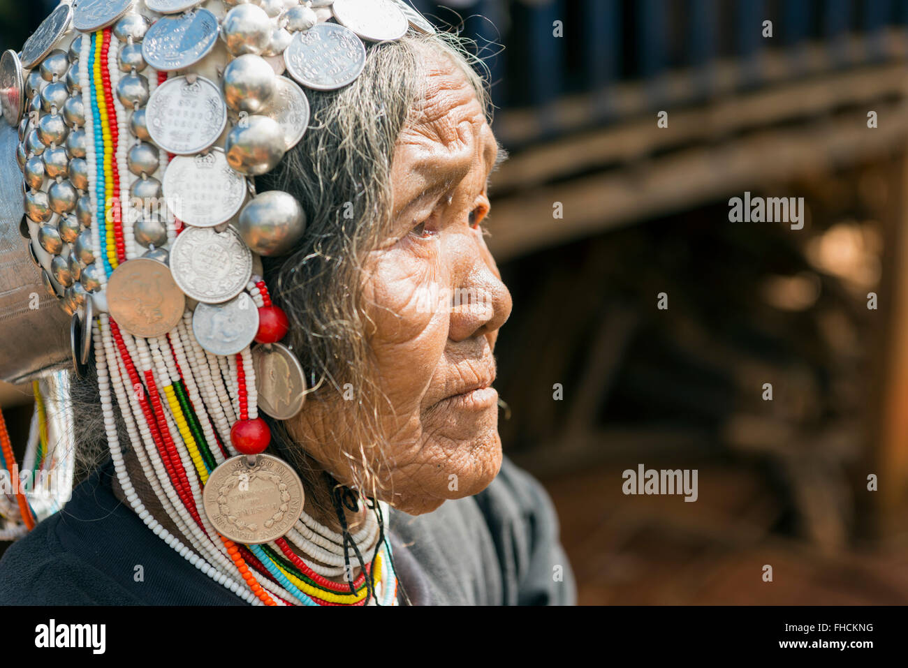 Akha woman in traditional dress. Kengtung, Burma Stock Photo - Alamy