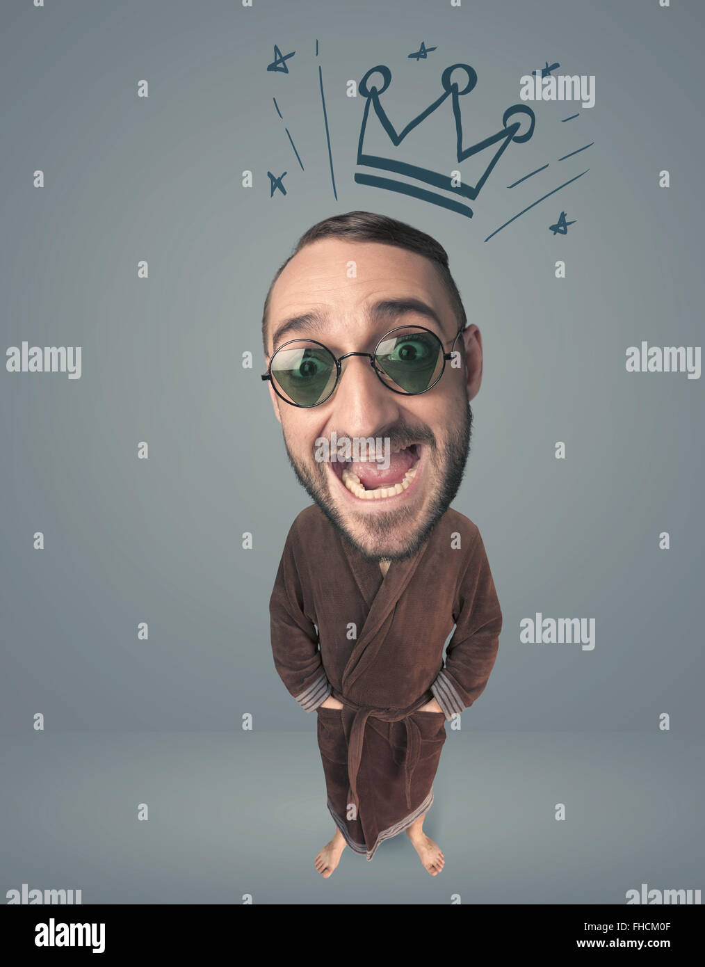 Big head person with crown Stock Photo - Alamy