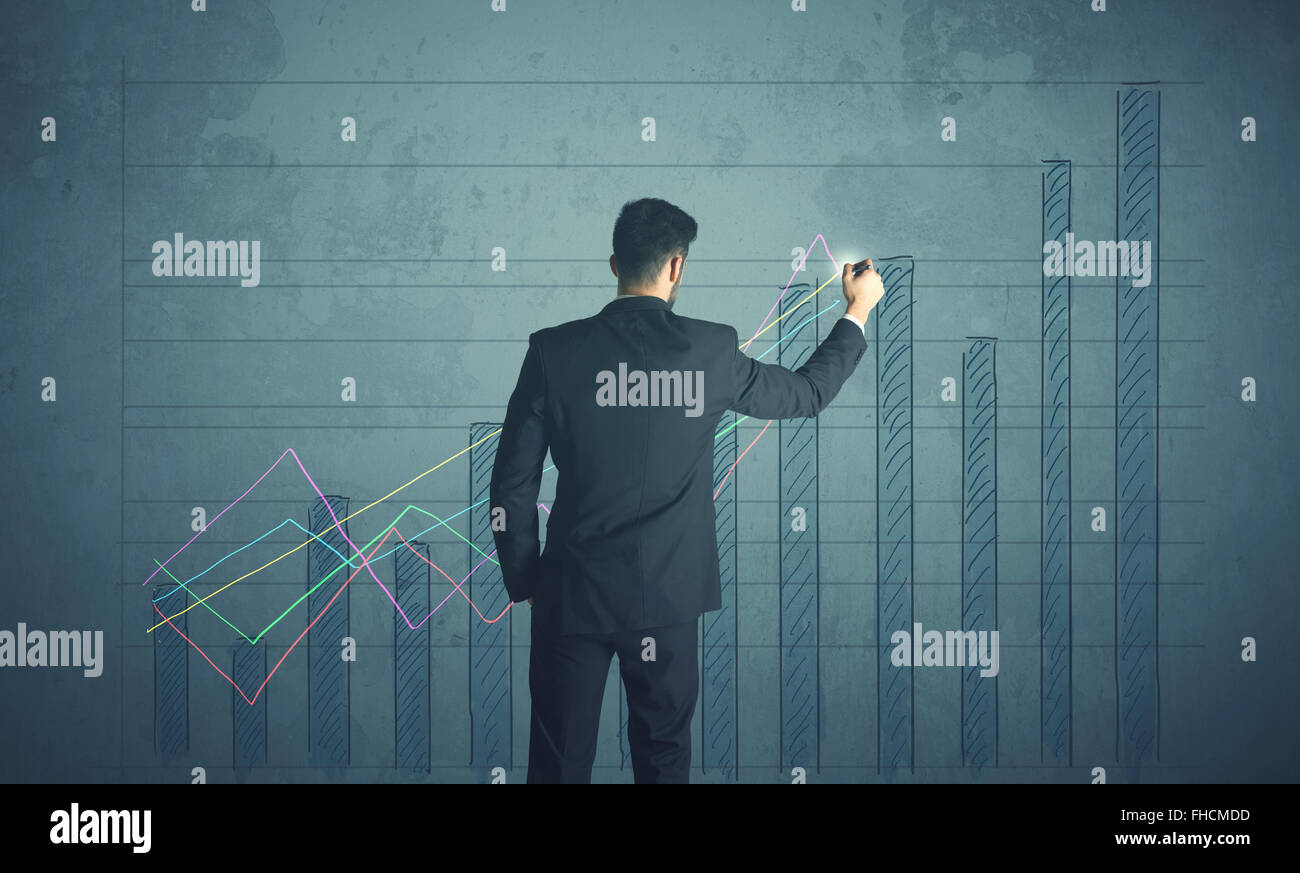 Male hand drawing chart hi-res stock photography and images - Alamy