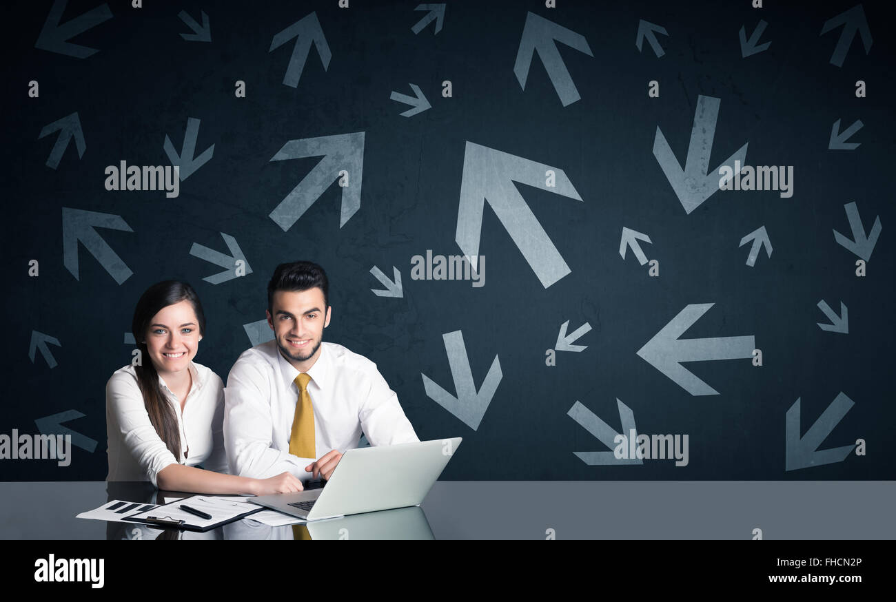 Woman approach man at desk hi-res stock photography and images - Alamy
