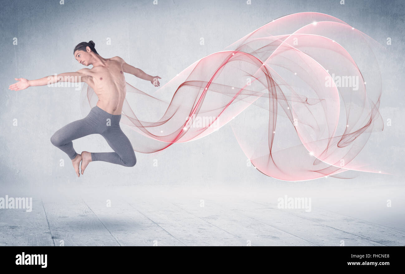 Dancing ballet performance artist with abstract swirl Stock Photo - Alamy
