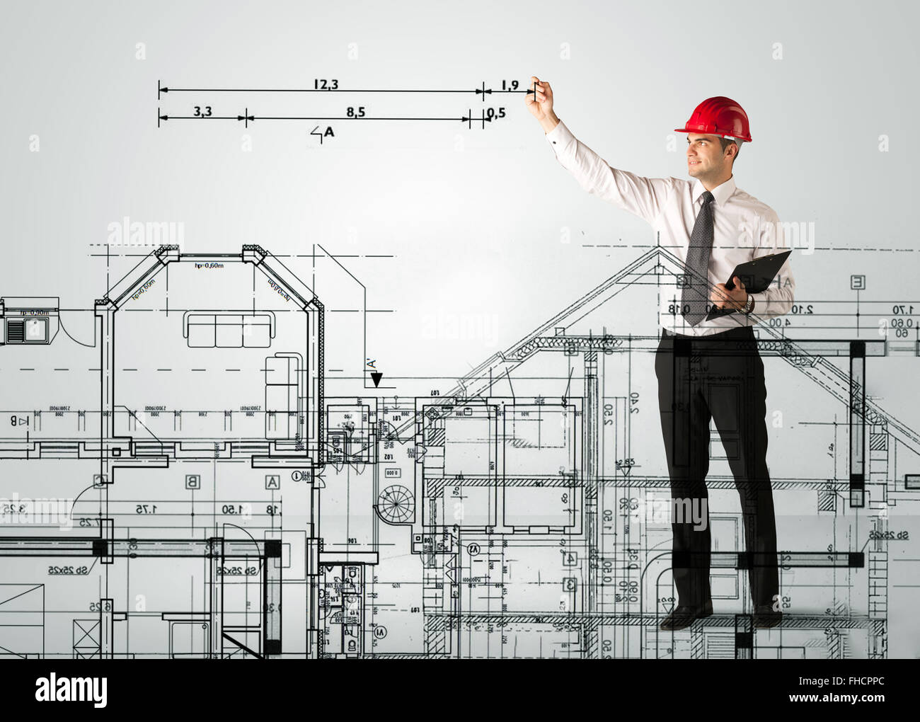 Architect man drawing sketch lines hi-res stock photography and images ...