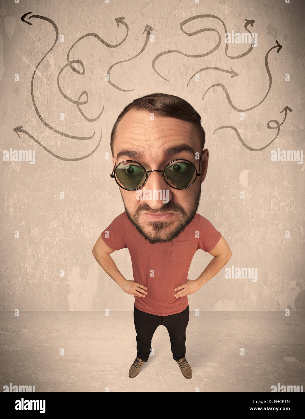 Big head arrows hi-res stock photography and images - Alamy