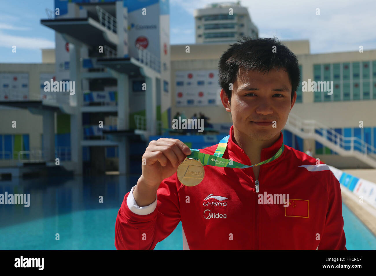 Rio De Janeiro, Brazil. 24th Feb, 2016. China's Qiu Bo poses with his ...