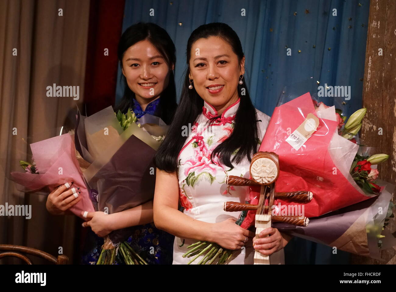 London, UK. 24th Feb, 2016. Chinese musician, Cheng Yu is a Pipa Stock ...