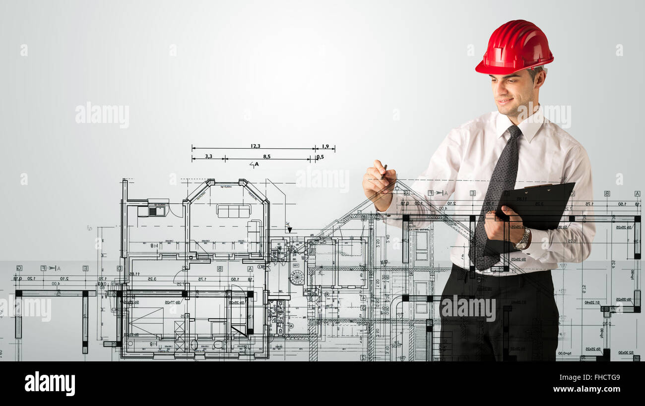 Architect man drawing sketch lines hi-res stock photography and images ...