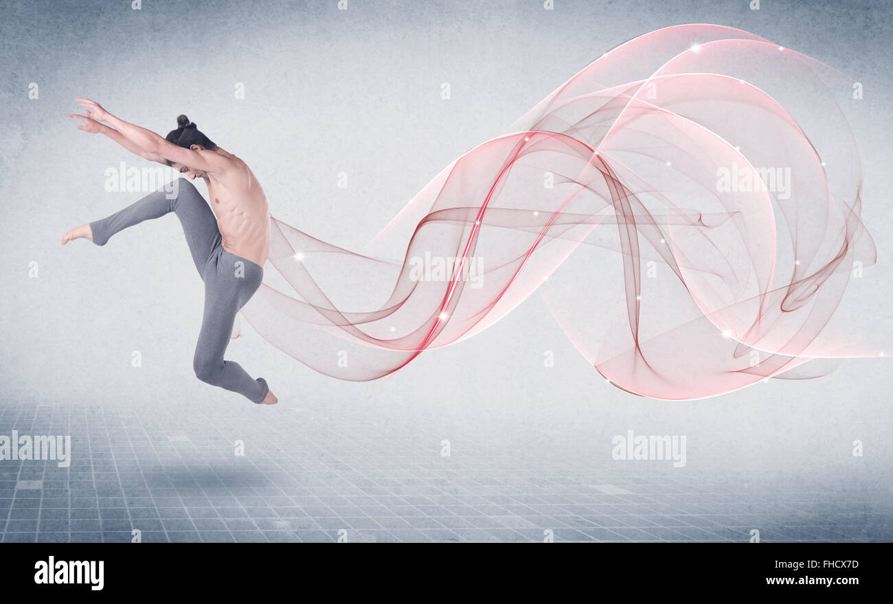 Dancing ballet performance artist with abstract swirl Stock Photo - Alamy