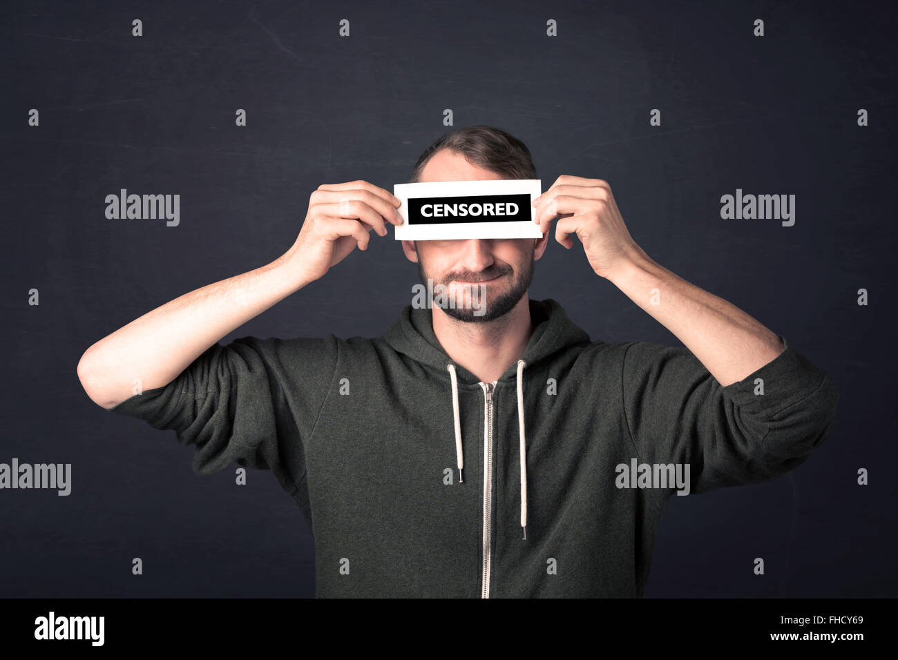 Funny guy censored sign paper hi-res stock photography and images - Alamy