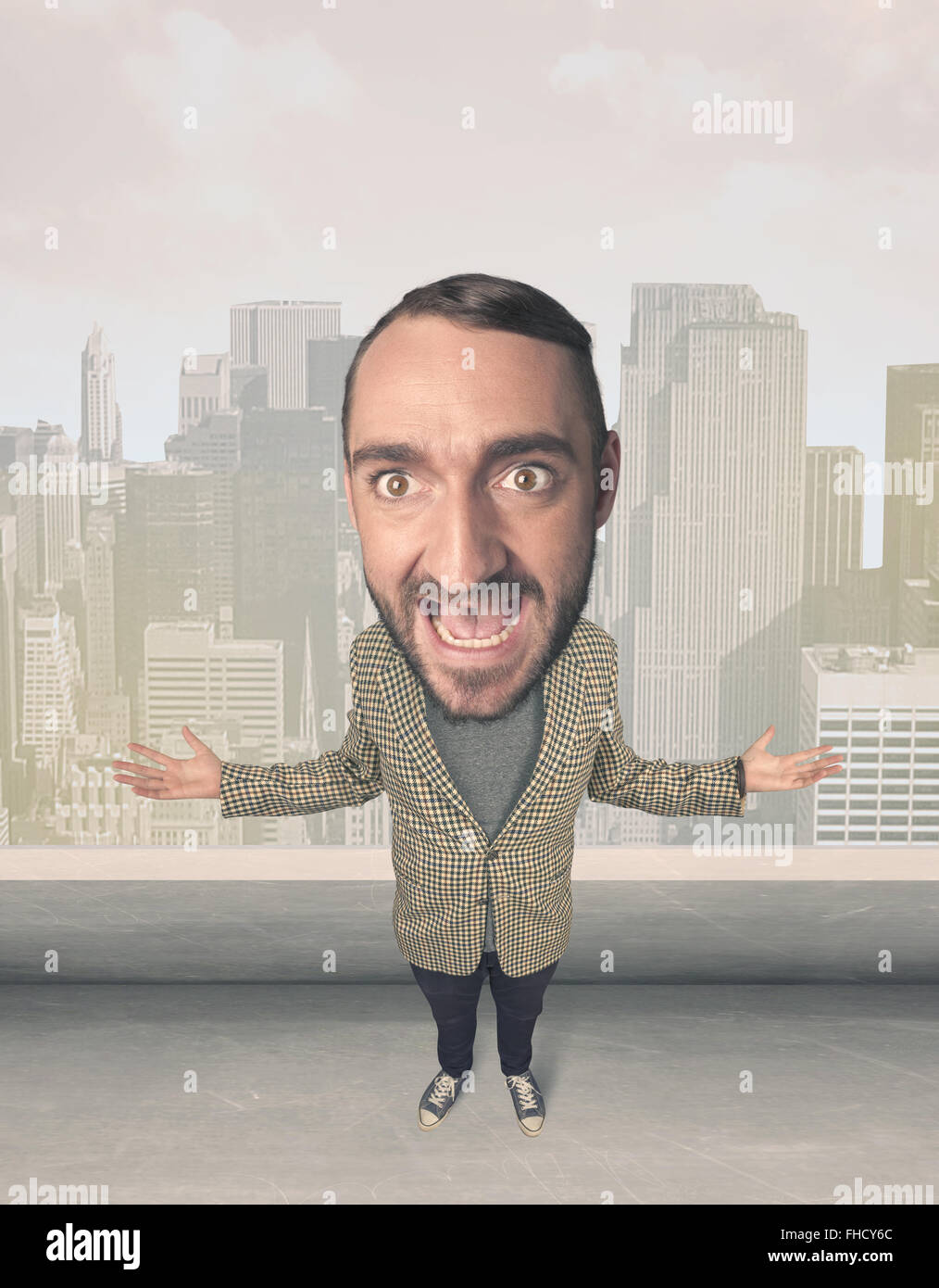 Person with big head Stock Photo - Alamy