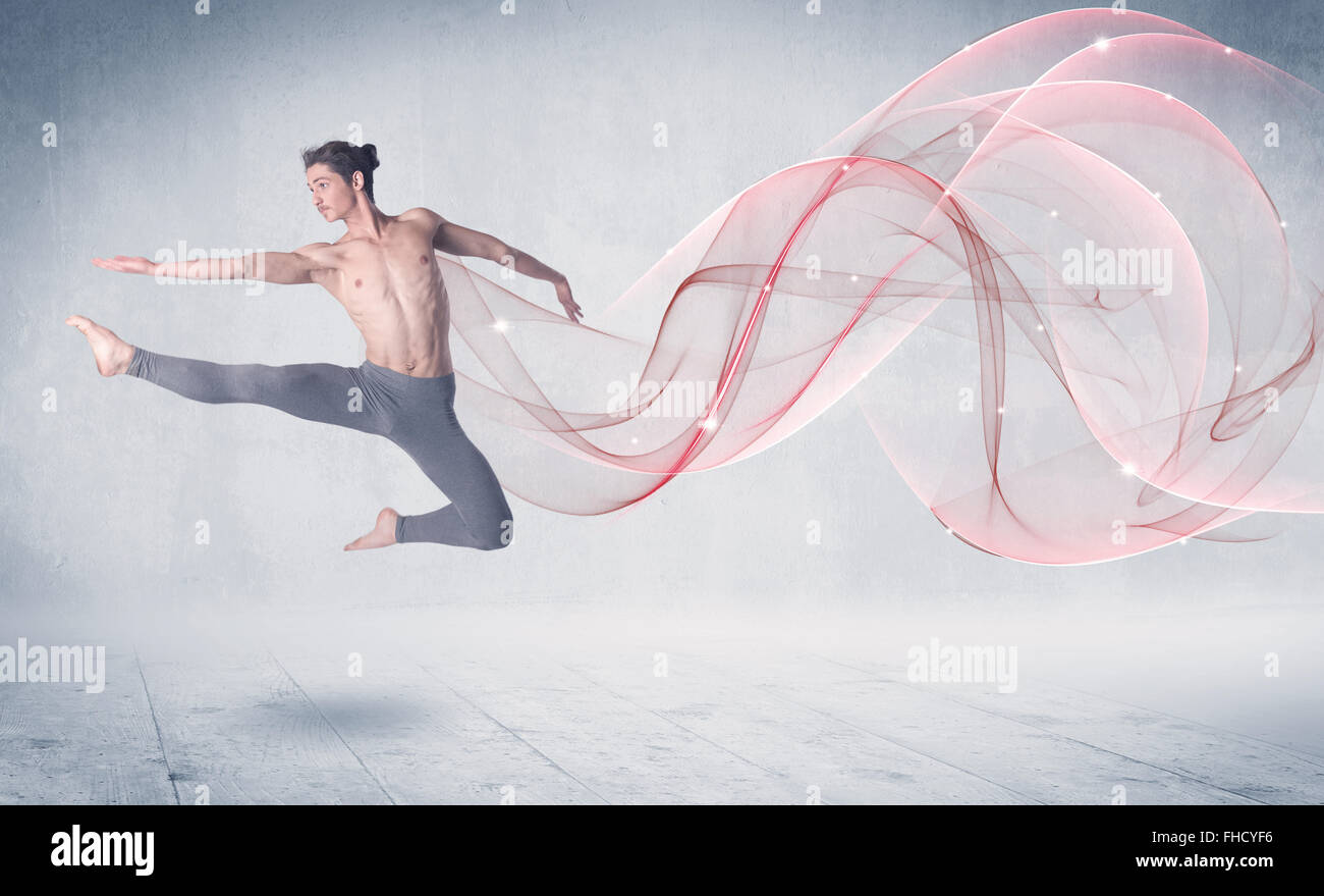 Dancing ballet performance artist with abstract swirl Stock Photo - Alamy