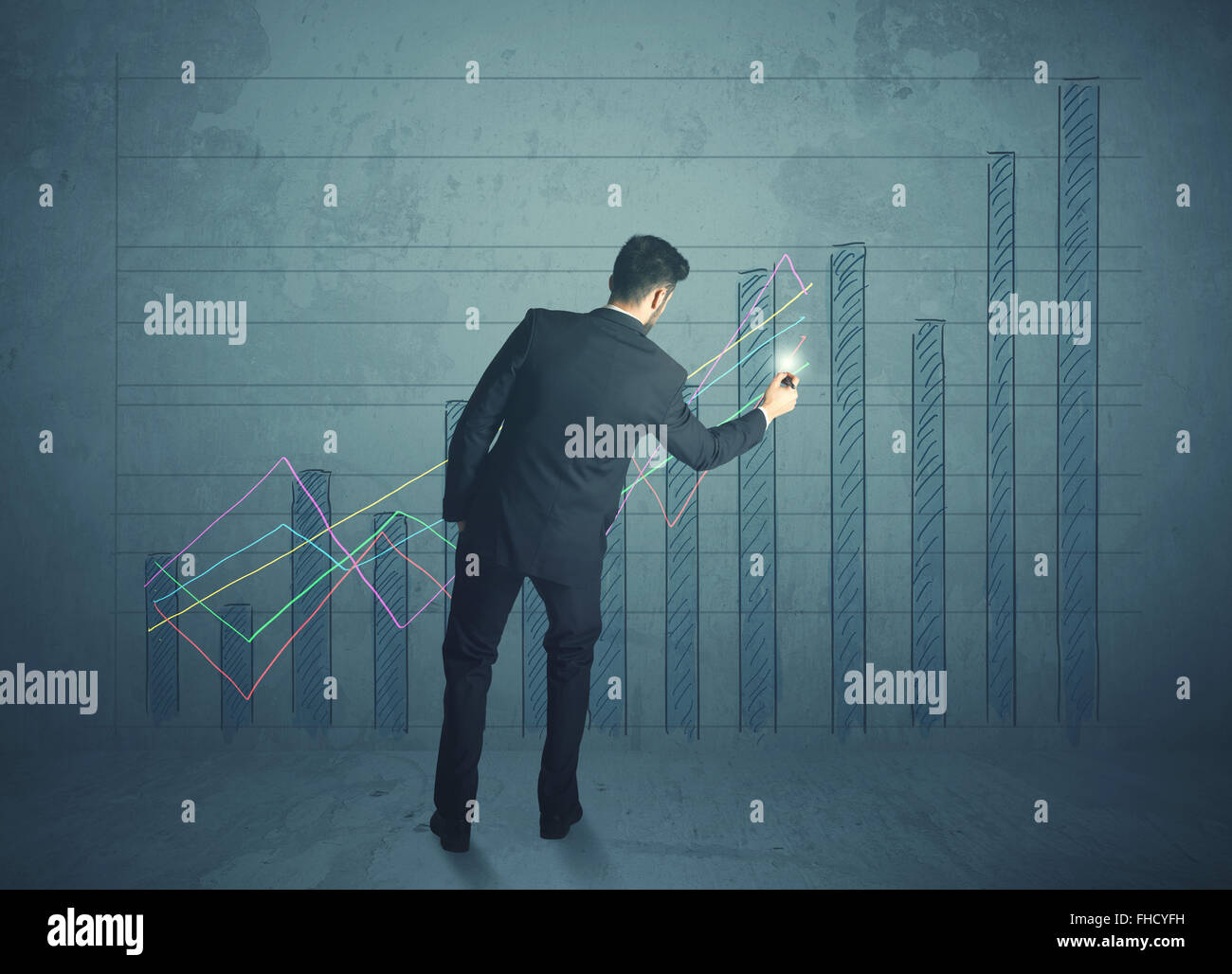 Businessman with chart hi-res stock photography and images - Alamy