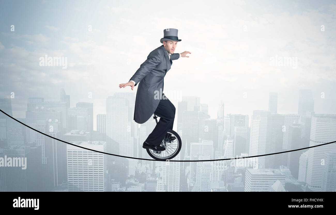 Brave business man riding mono hi-res stock photography and images - Alamy