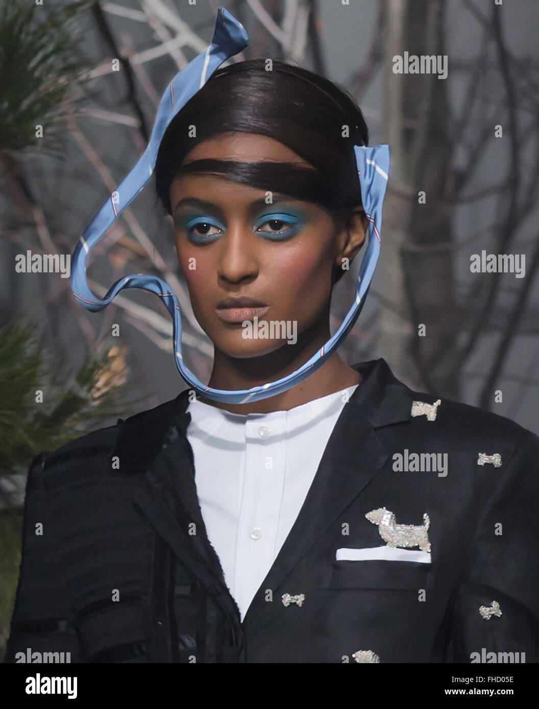 New York City, USA - February 15, 2016: Lula Kenfe, details, walks the ...