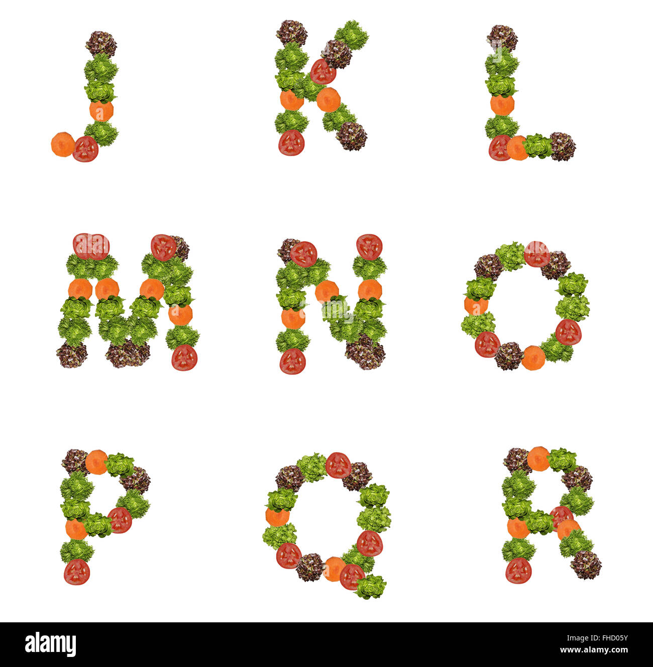alphabet letters made from vegetables Stock Photo - Alamy
