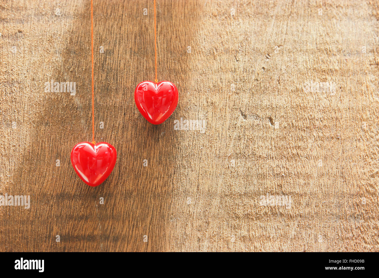 two Red heart background, old wood Stock Photo - Alamy