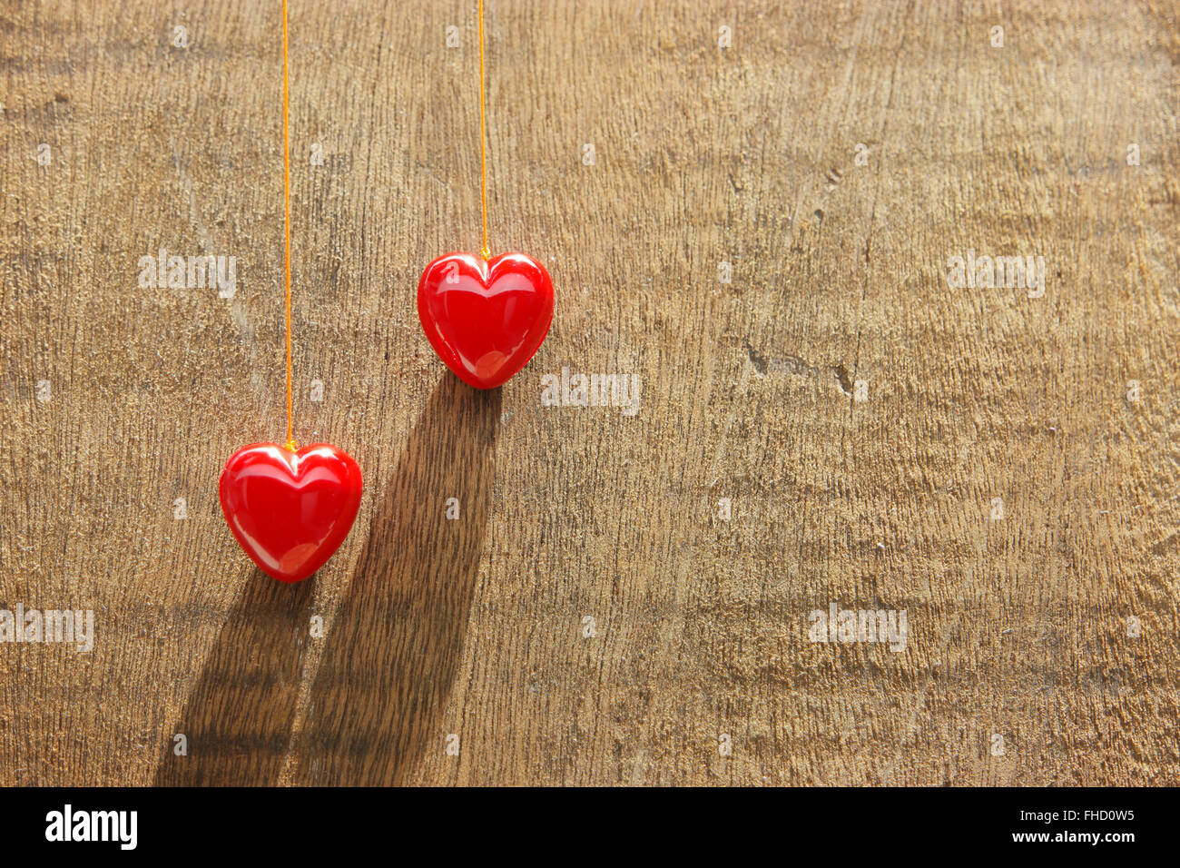 two Red heart background, old wood Stock Photo - Alamy