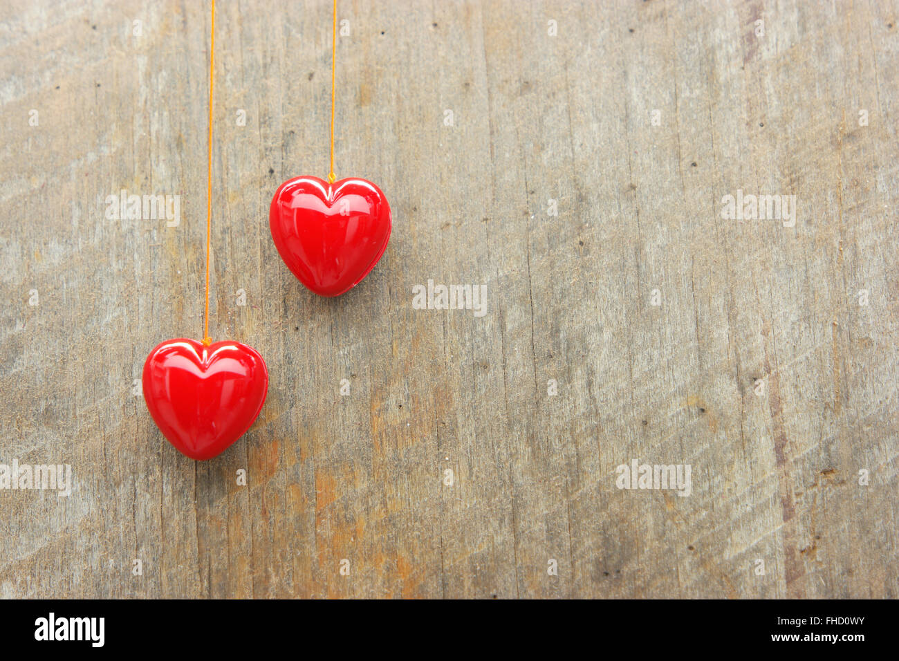 two Red heart background, old wood Stock Photo - Alamy