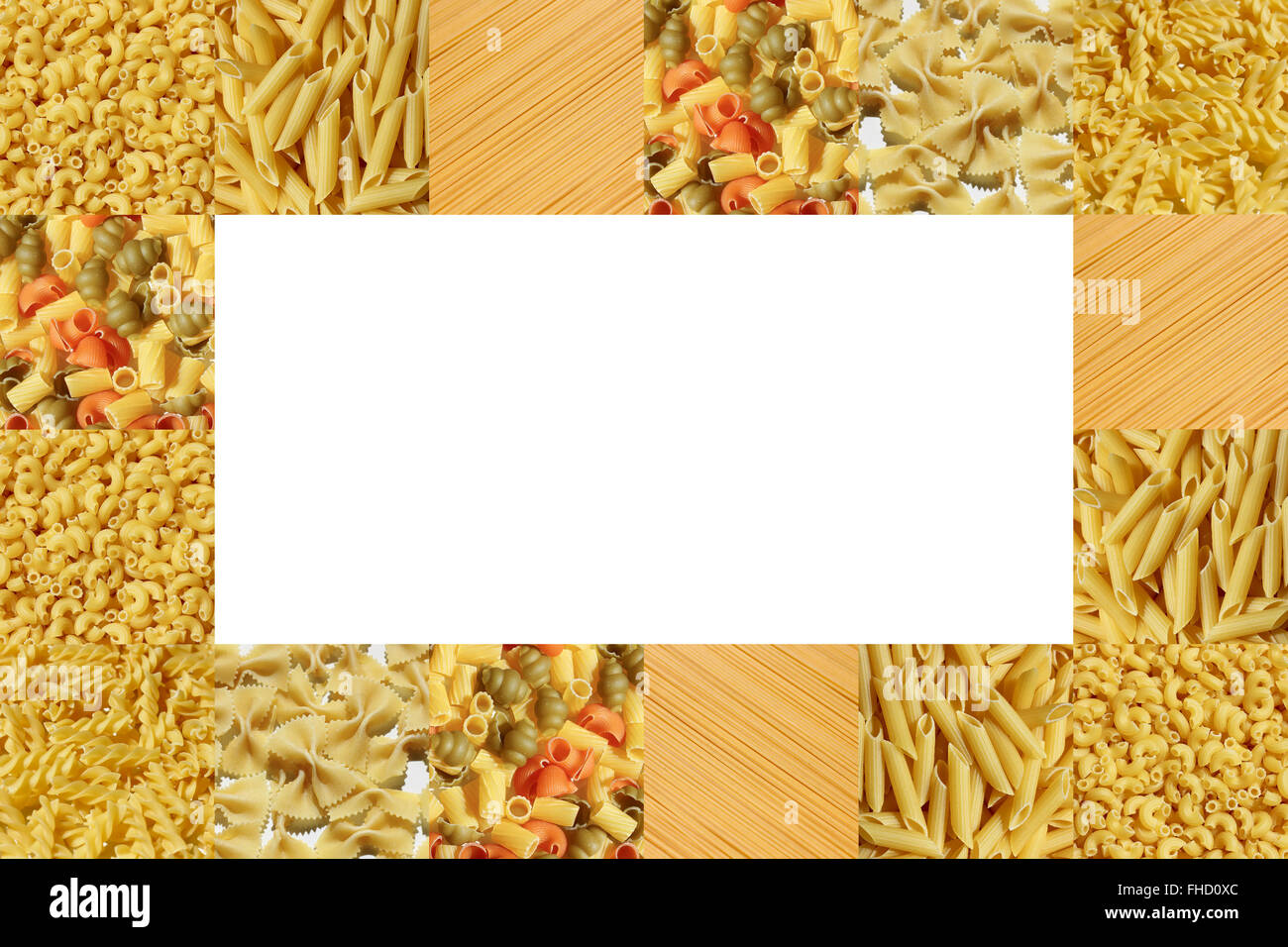 Photo frame made from raw pasta Stock Photo - Alamy