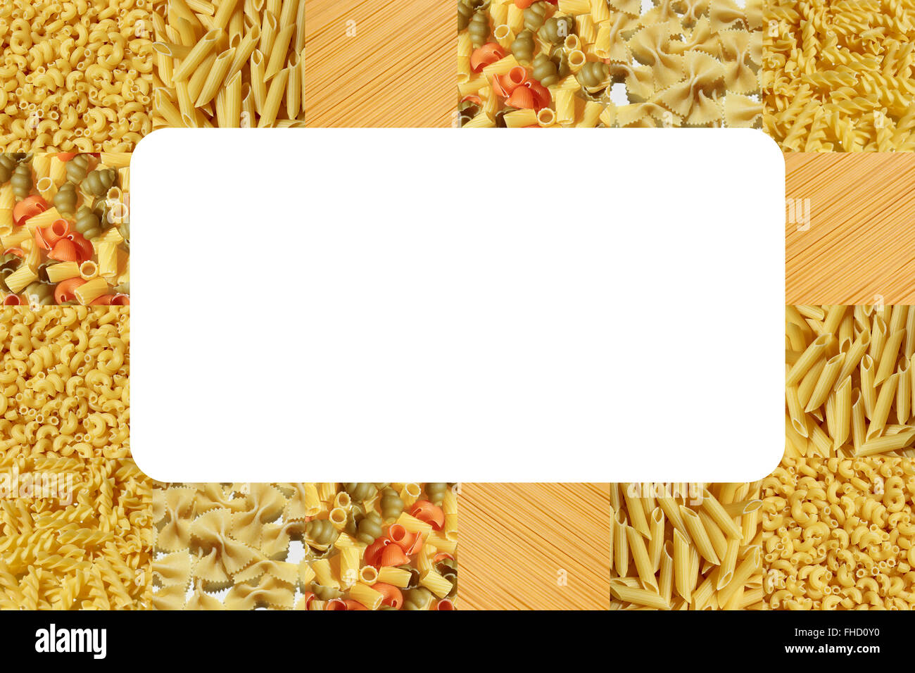 Photo frame made from raw pasta Stock Photo - Alamy