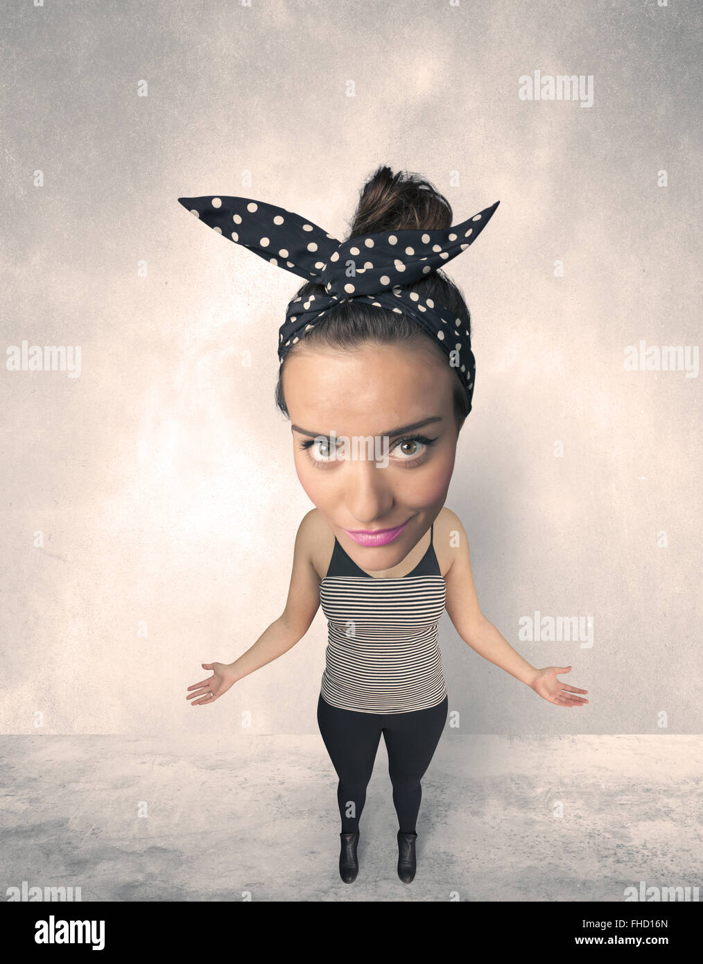 Person with big head Stock Photo - Alamy