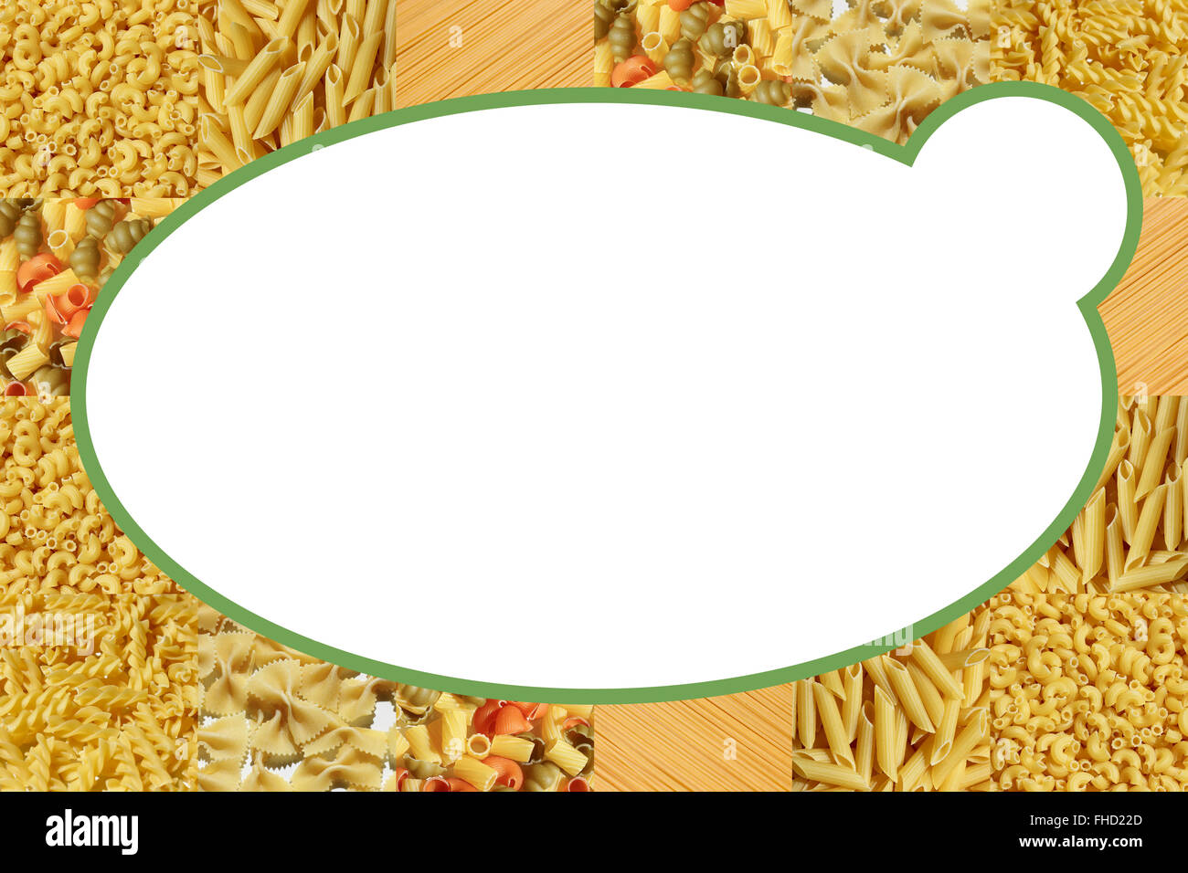 Photo frame made from raw pasta Stock Photo - Alamy