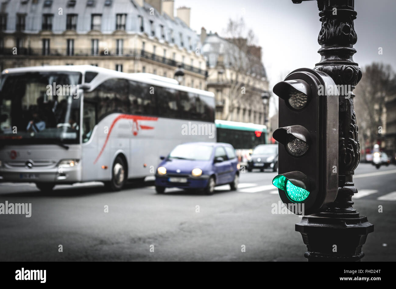 Traffic lights in the streets of Paris, France Stock Photo - Alamy