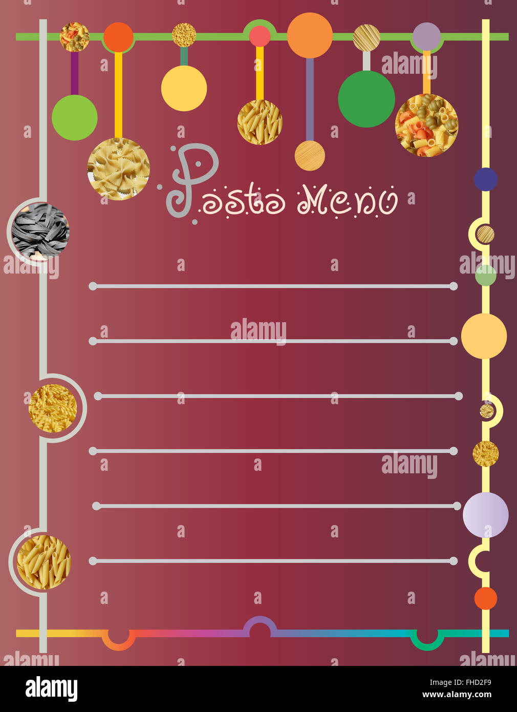 Menu board from Close up of raw pasta, italian food Stock Photo - Alamy