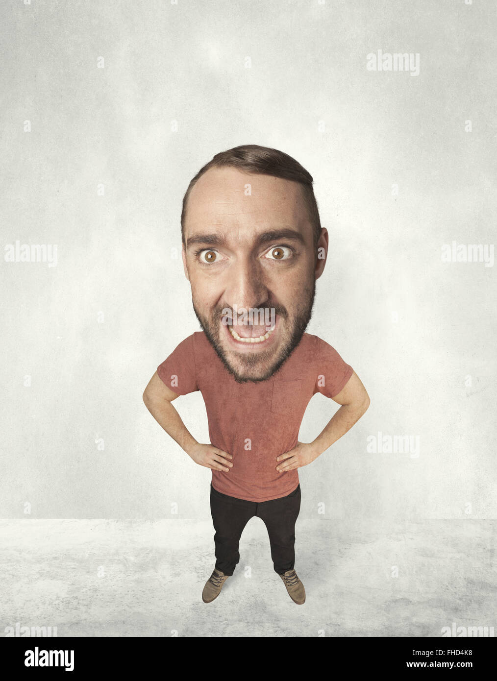Person with big head Stock Photo - Alamy