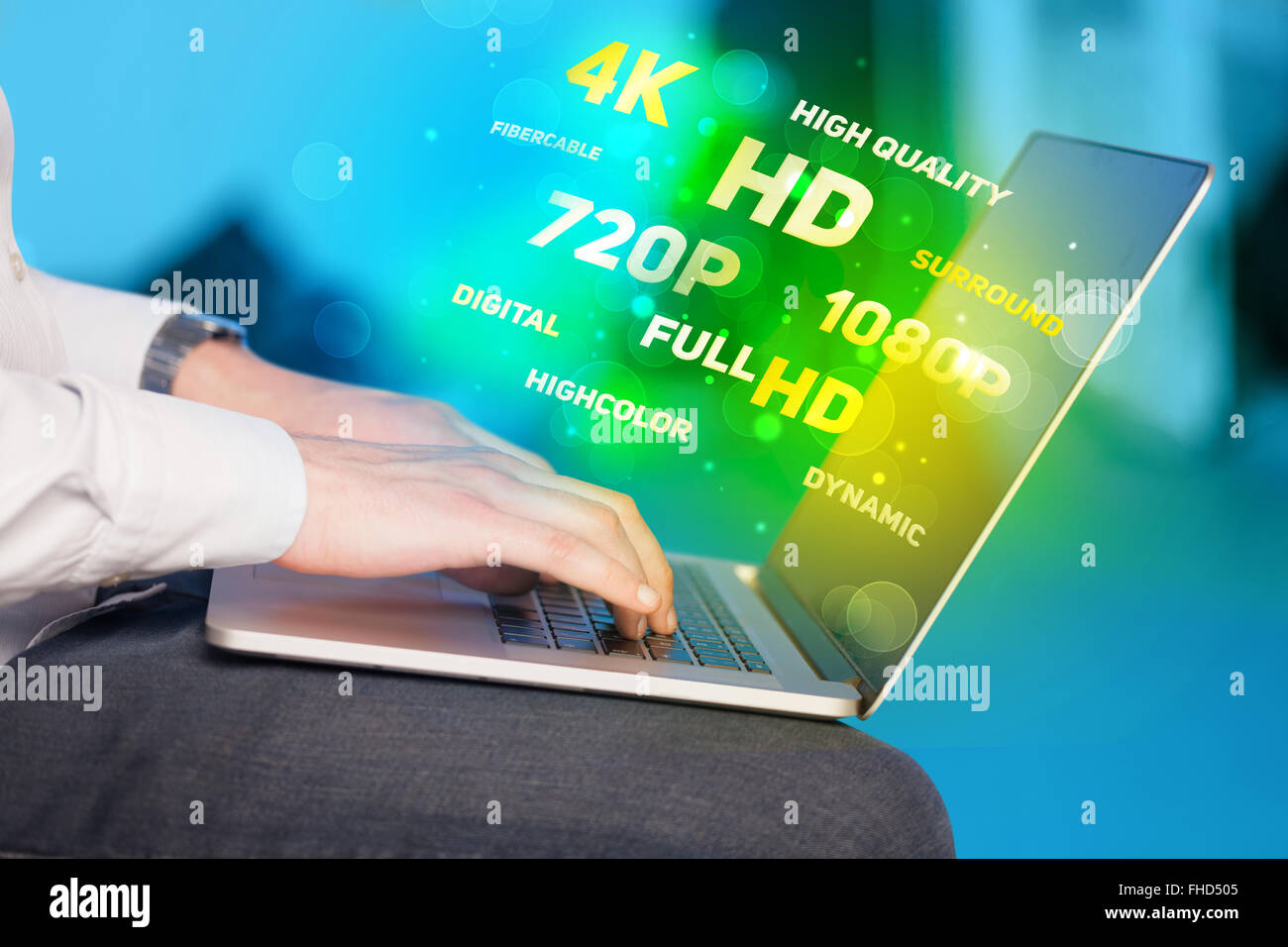 Man choosing display resolution hi-res stock photography and images - Alamy