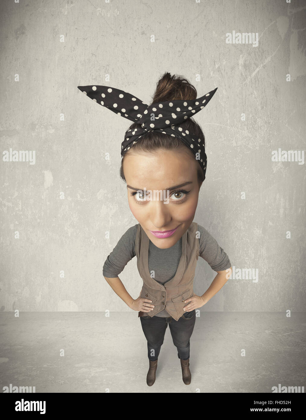 Person with big head Stock Photo - Alamy