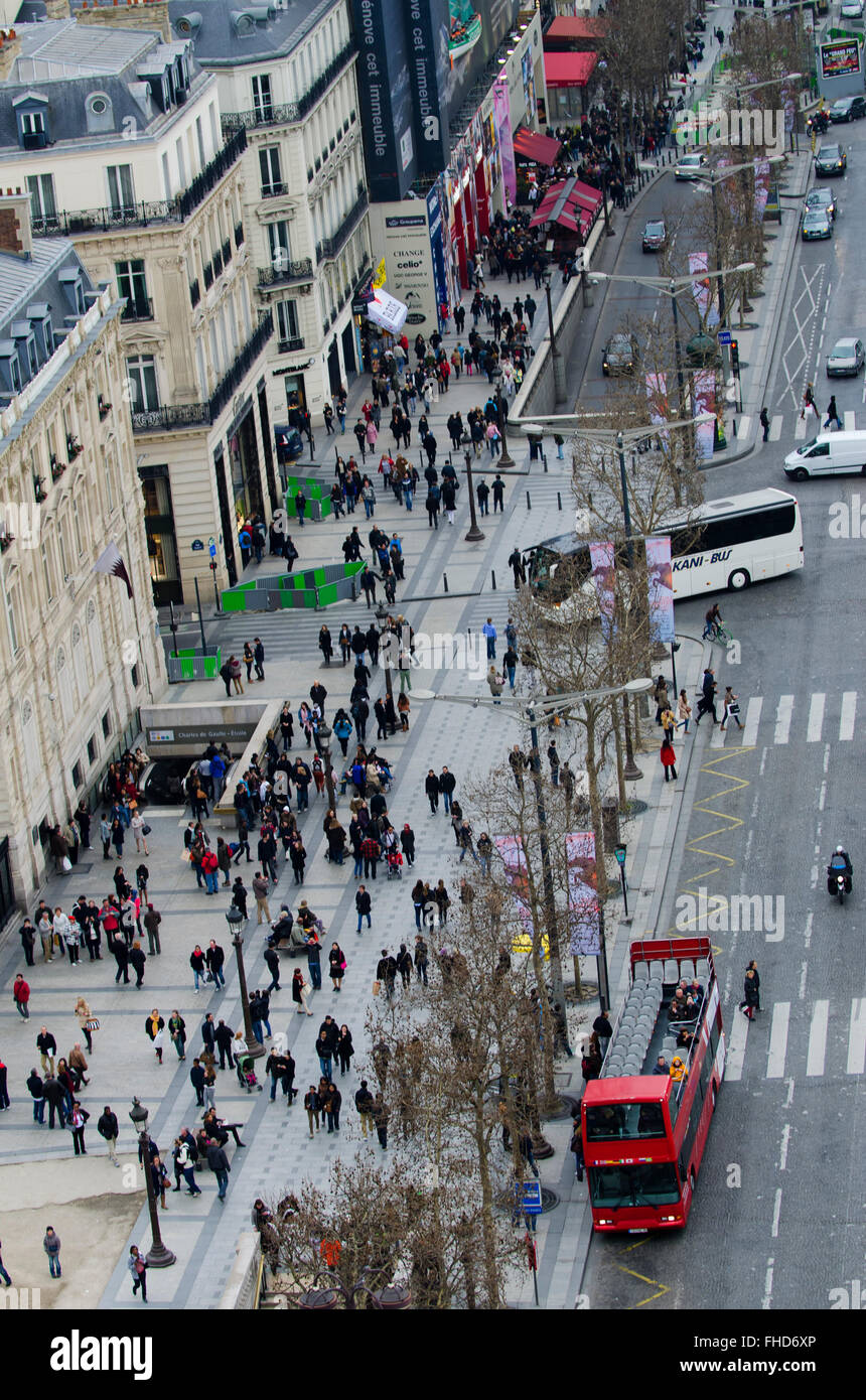 Pedestrian at Crosswalk in Champs Elysees, Paris Stock Photo - Alamy