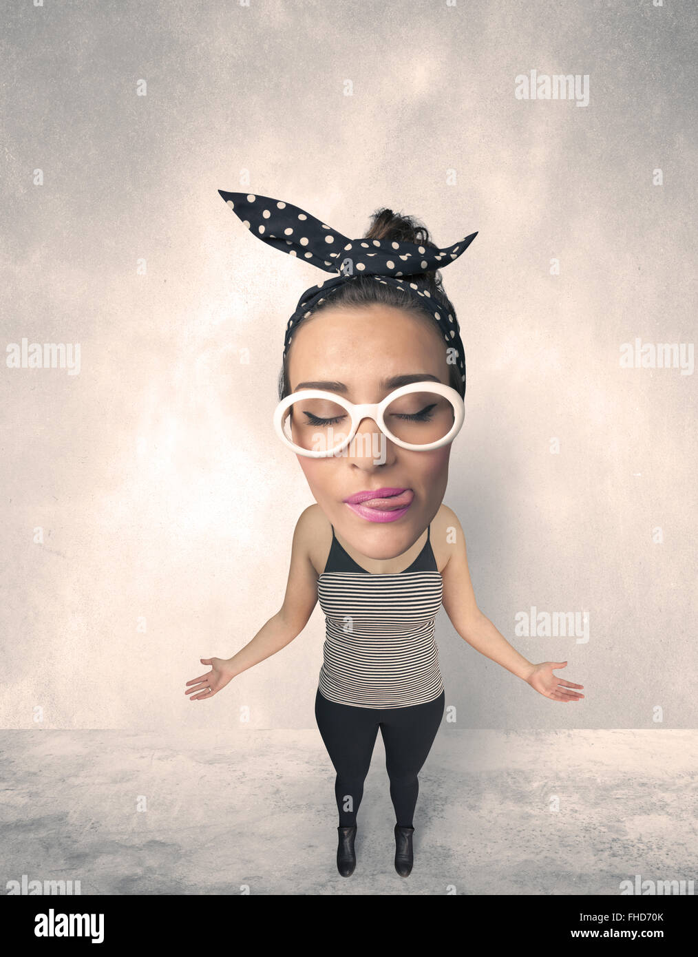 Person with big head Stock Photo - Alamy