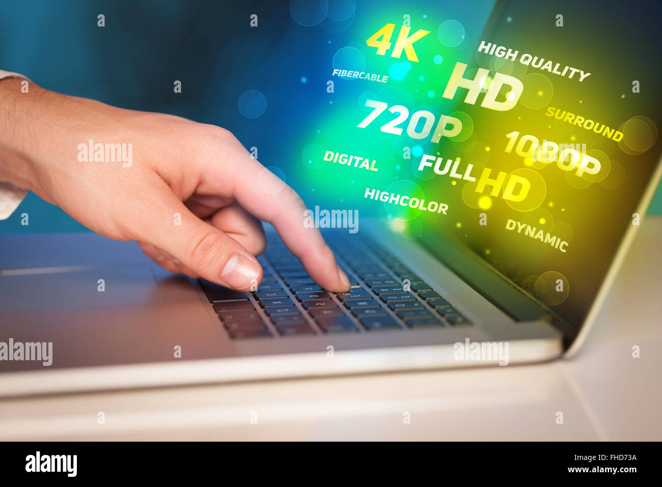 Man choosing display resolution hi-res stock photography and images - Alamy