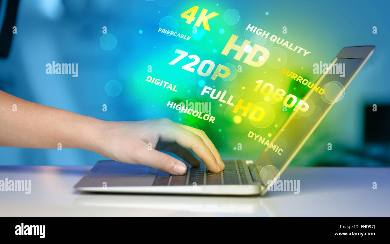Man choosing display resolution hi-res stock photography and images - Alamy