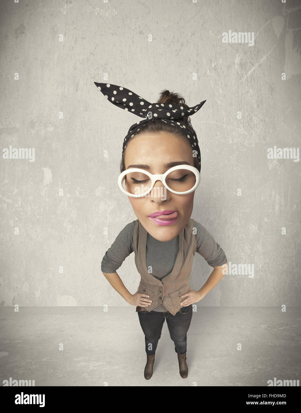 Person with big head Stock Photo - Alamy