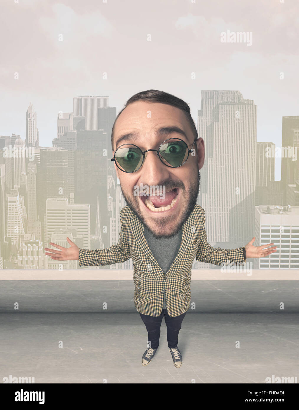 Person with big head Stock Photo - Alamy