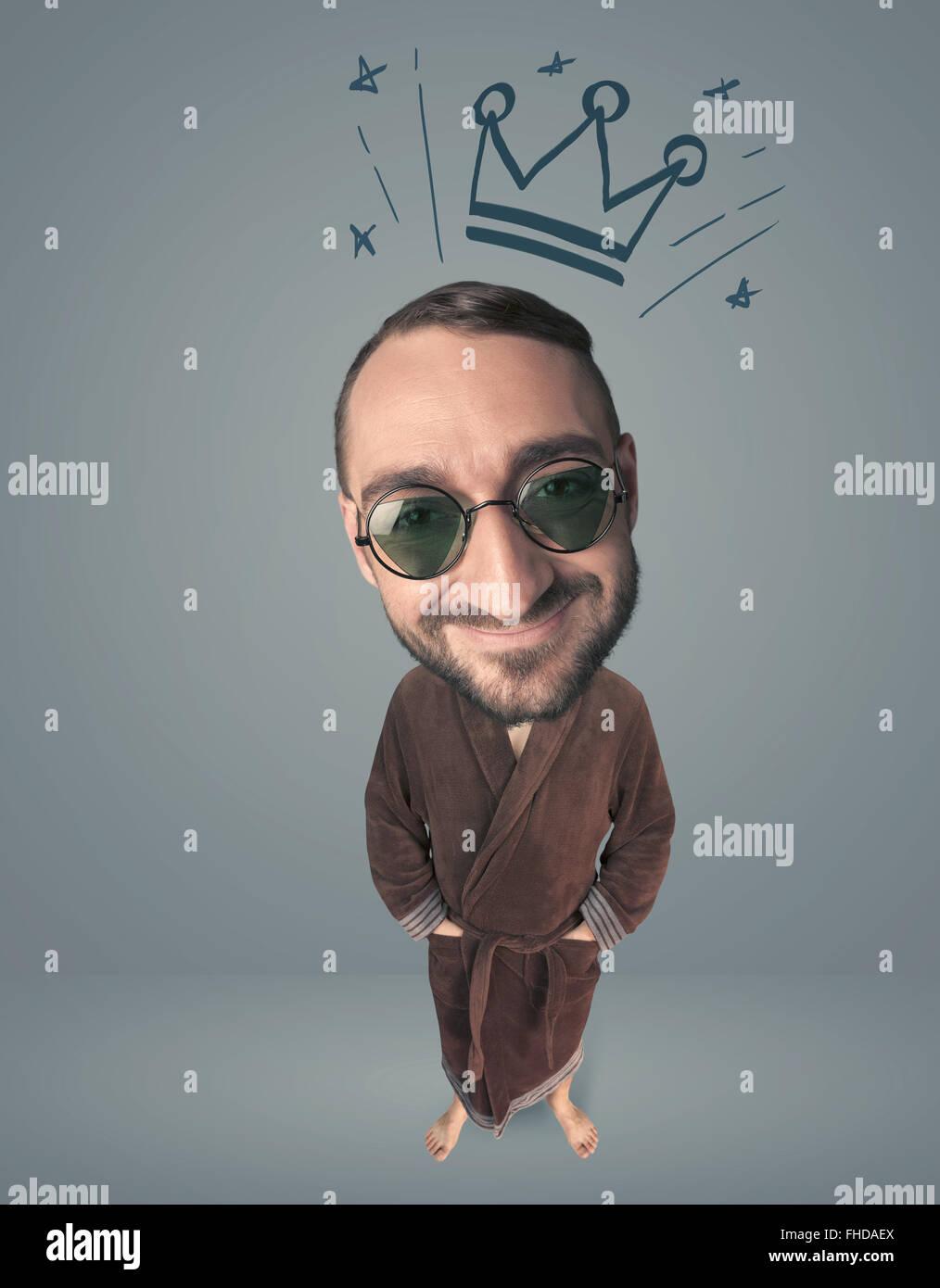 Big head person with crown Stock Photo - Alamy