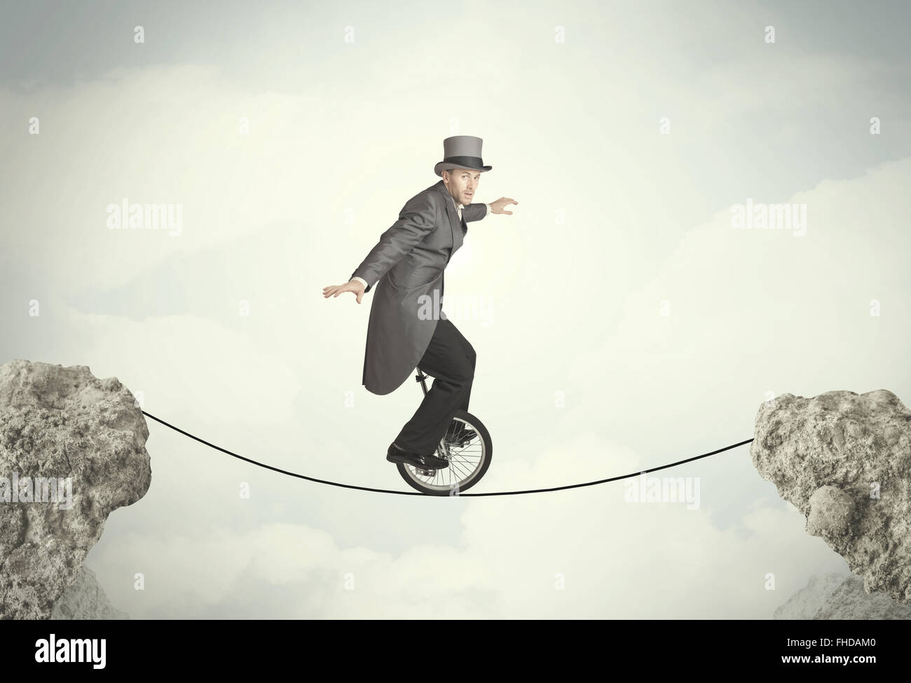 Brave business man riding mono hi-res stock photography and images - Alamy