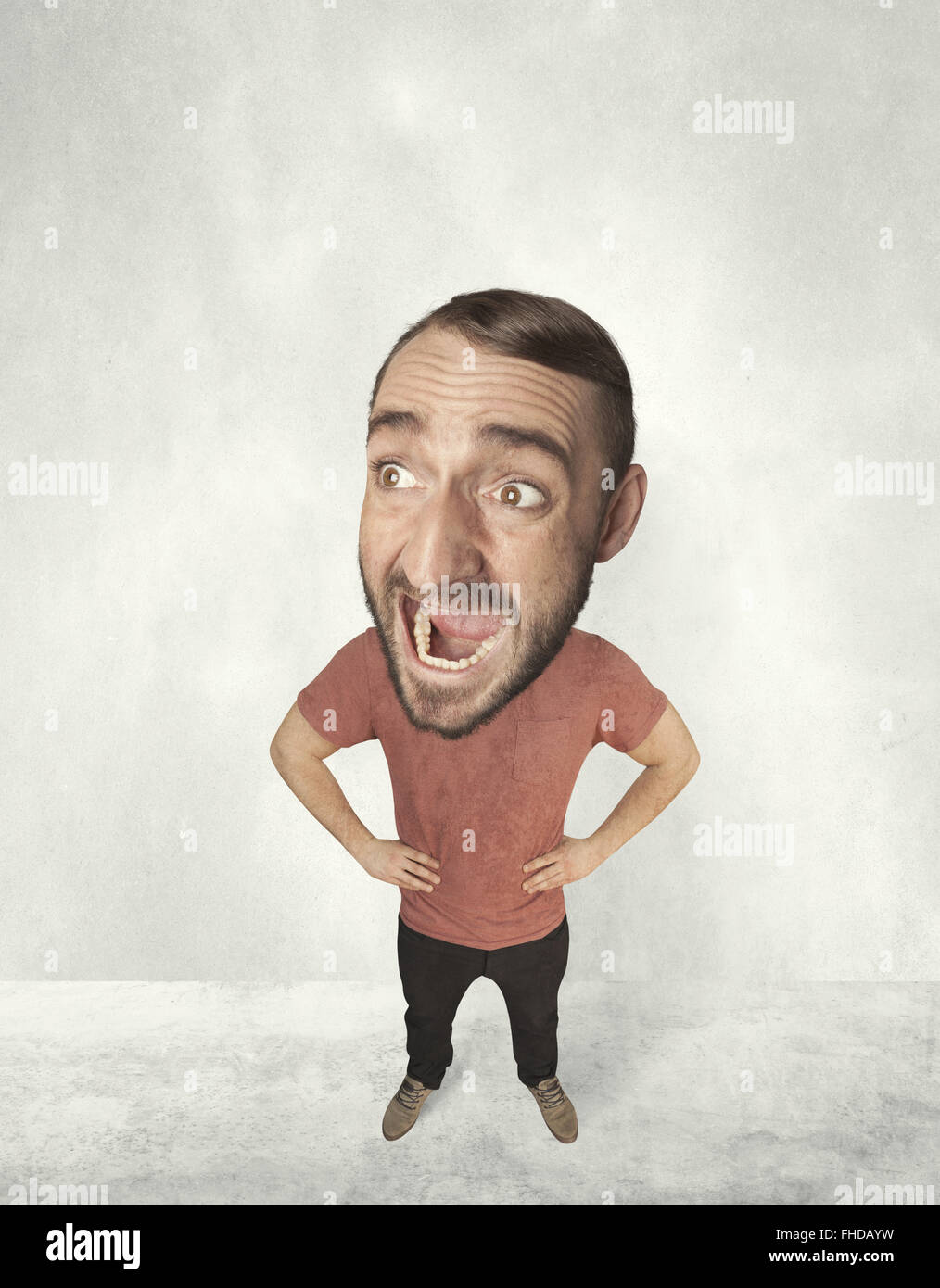 Person with big head Stock Photo - Alamy