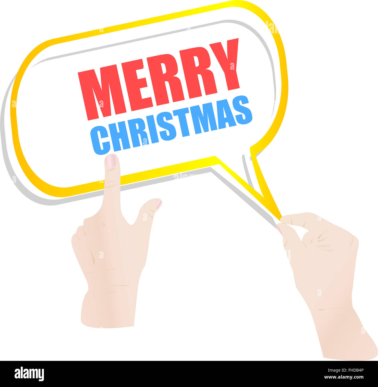 Hand drawn speech bubbles on Merry Christmas background. Vector ...