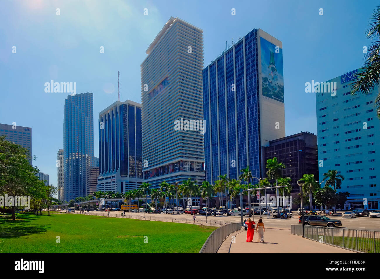 Downtown Miami Florida FL city center Stock Photo - Alamy