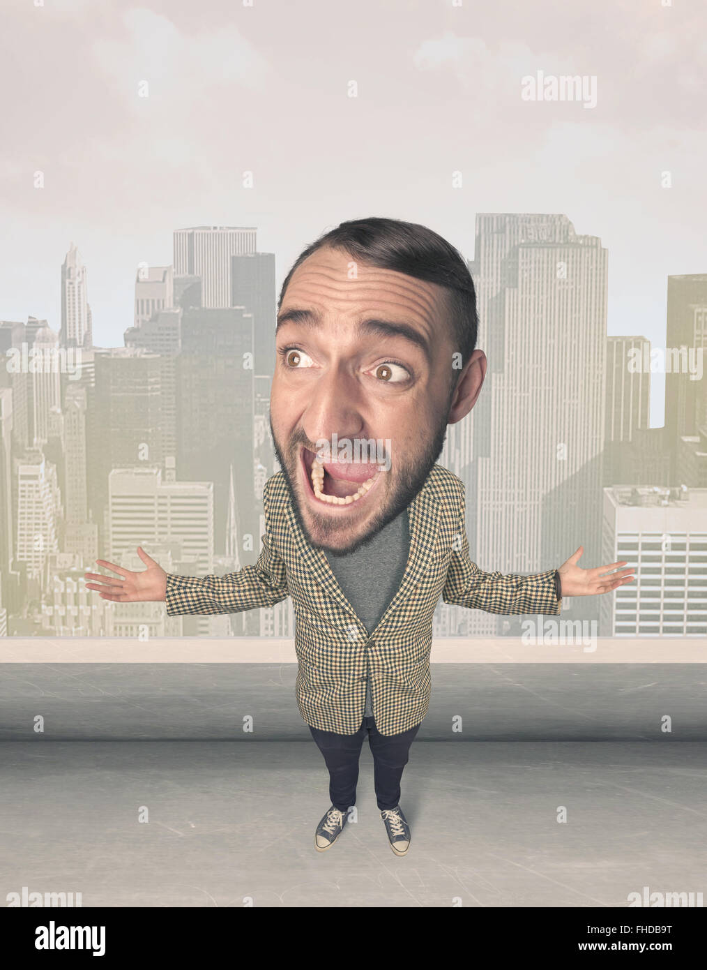 Person with big head Stock Photo - Alamy