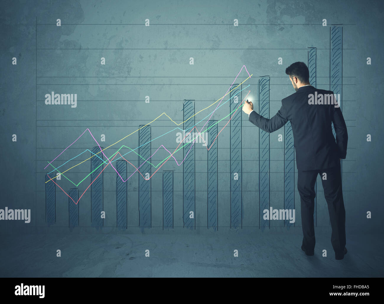 Businessman with chart hi-res stock photography and images - Alamy