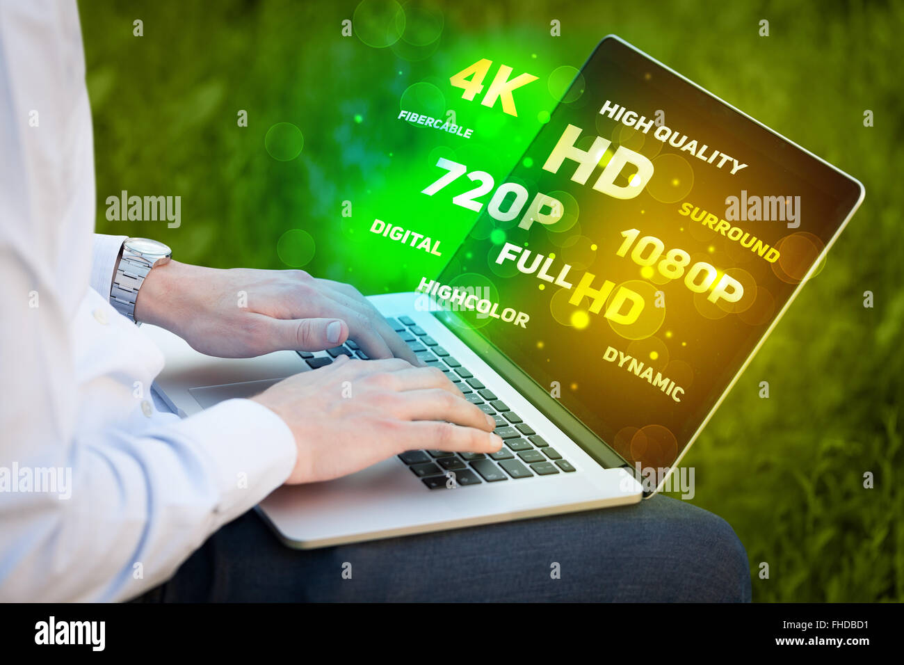 Man choosing display resolution hi-res stock photography and images - Alamy