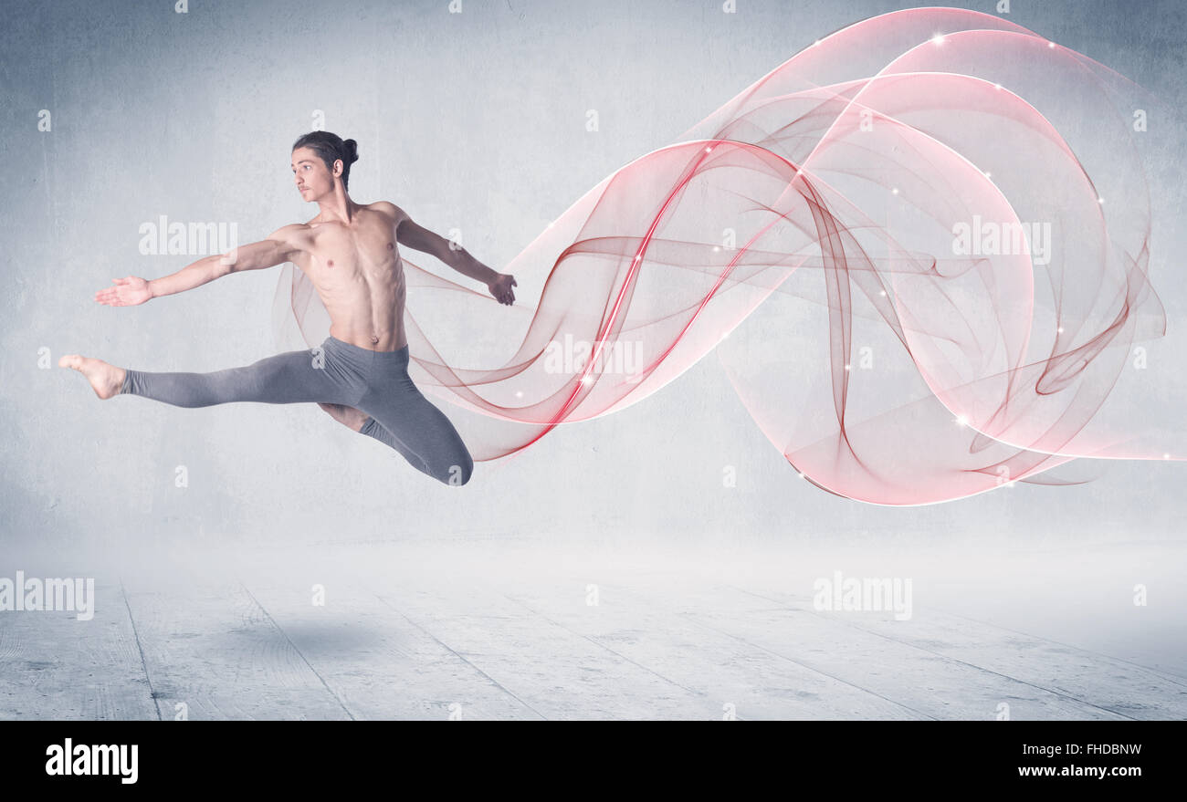 Dancing ballet performance artist with abstract swirl Stock Photo - Alamy