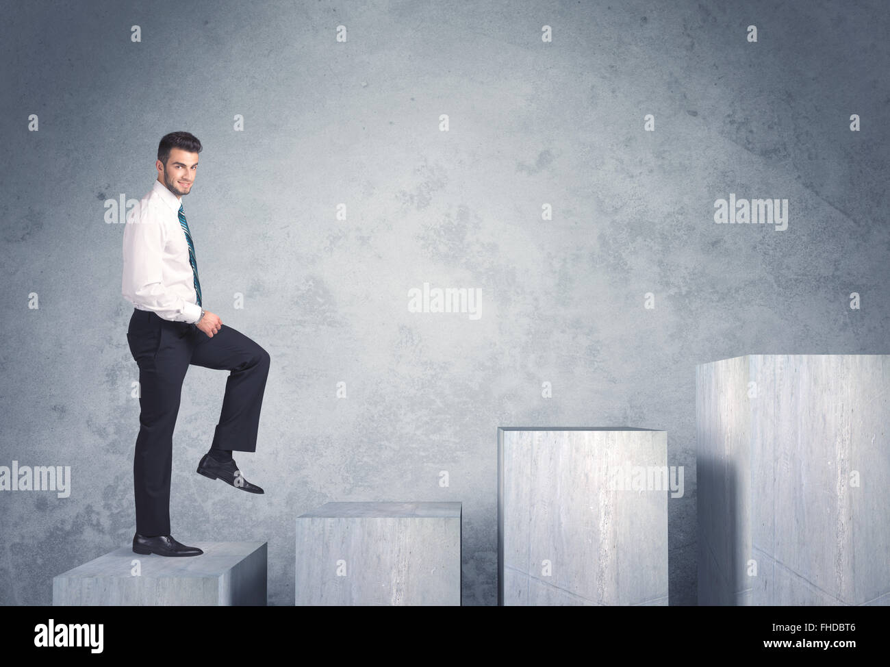stepping up a staircase Stock Photo - Alamy