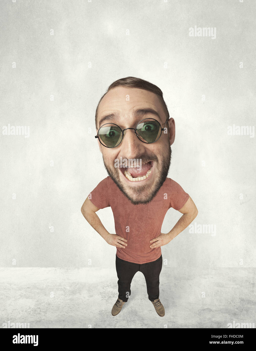 Person with big head Stock Photo - Alamy
